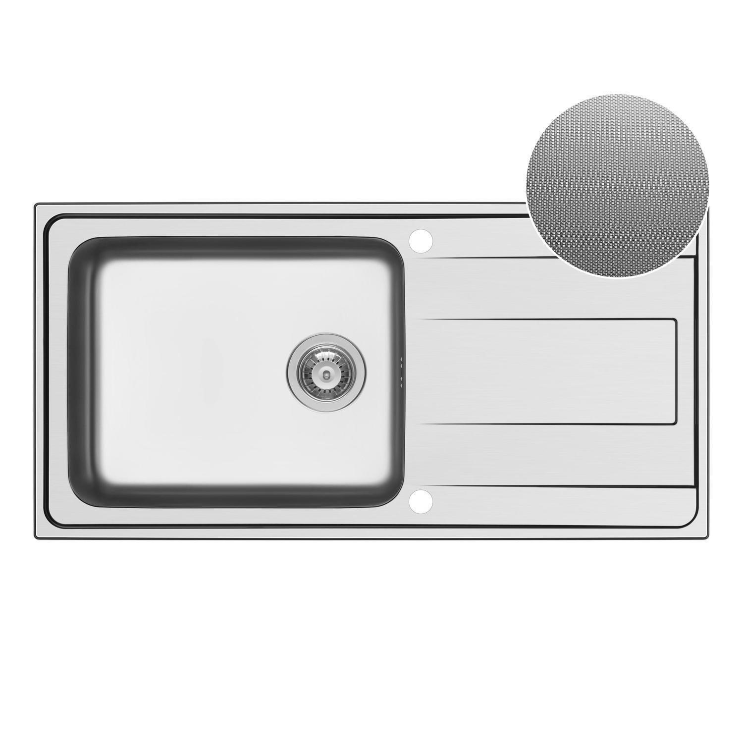 GRADE A2 - Enza Isabella Inset Stainless Steel Microlinen Reversible 1 ...
