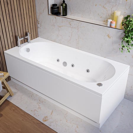 Single Ended Whirlpool Spa Bath with 6 Whirlpool Jets 1700 x 750mm ...