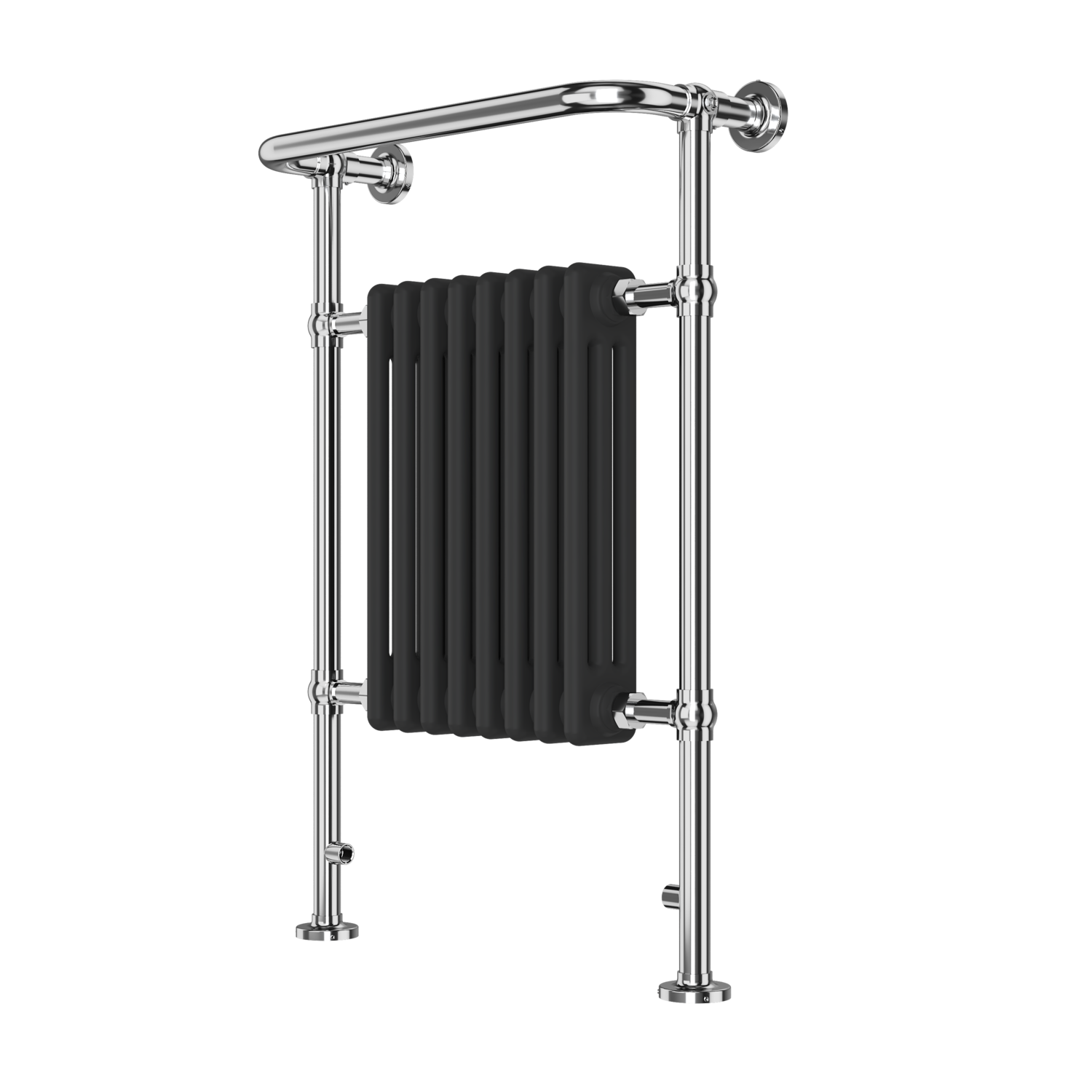 Chrome and Black Heated Towel Rail Radiator 952 x 659mm - Regent ...