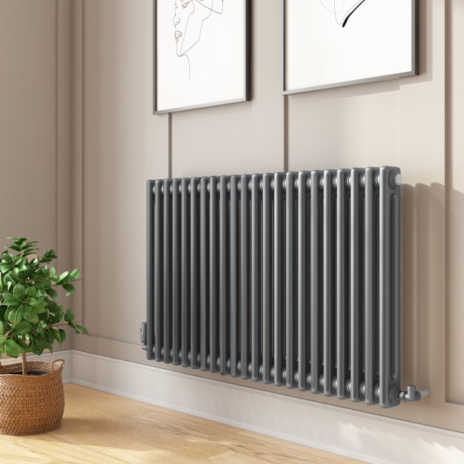 Anthracite Horizontal 2 Column Traditional Radiator 600 x 1010mm ...