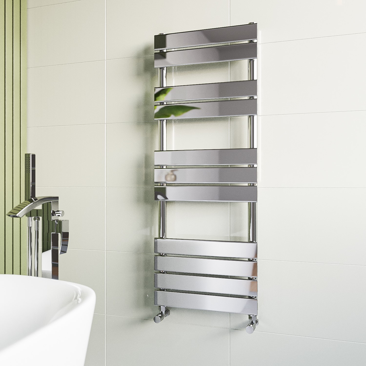 Chrome Towel Radiator 1200 x 450mm - Tundra - Better Bathrooms