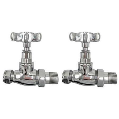 Chrome Traditional Straight Radiator Valves - Better Bathrooms