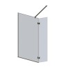 Nickel 700mm Wet Room Shower Screen with Wall Support Bar & Pivot ...