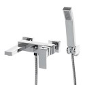 Chrome Wall Mounted Bath Mixer Tap - Cube - Better Bathrooms