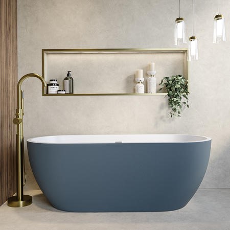 Blue Freestanding Double Ended Bath 1645 x 745mm - Lisbon - Better ...