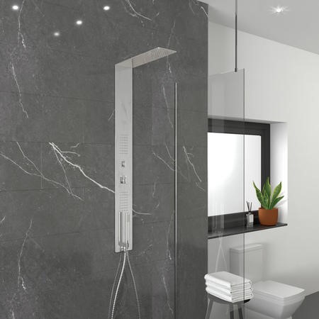 GRADE A1 - Chrome Thermostatic Concealed Shower Tower Panel - Lustro ...