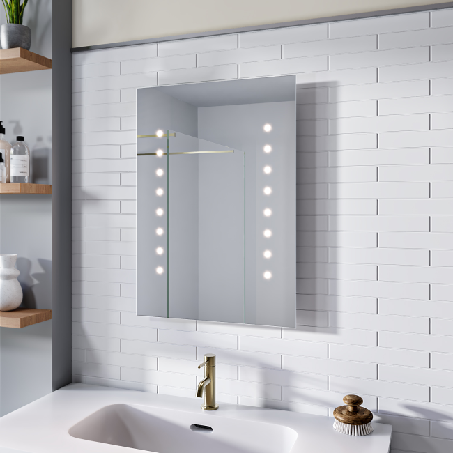 GRADE A1 - Rectangular LED Bathroom Mirror - 500 x 700mm - Lynx - Better Bathrooms