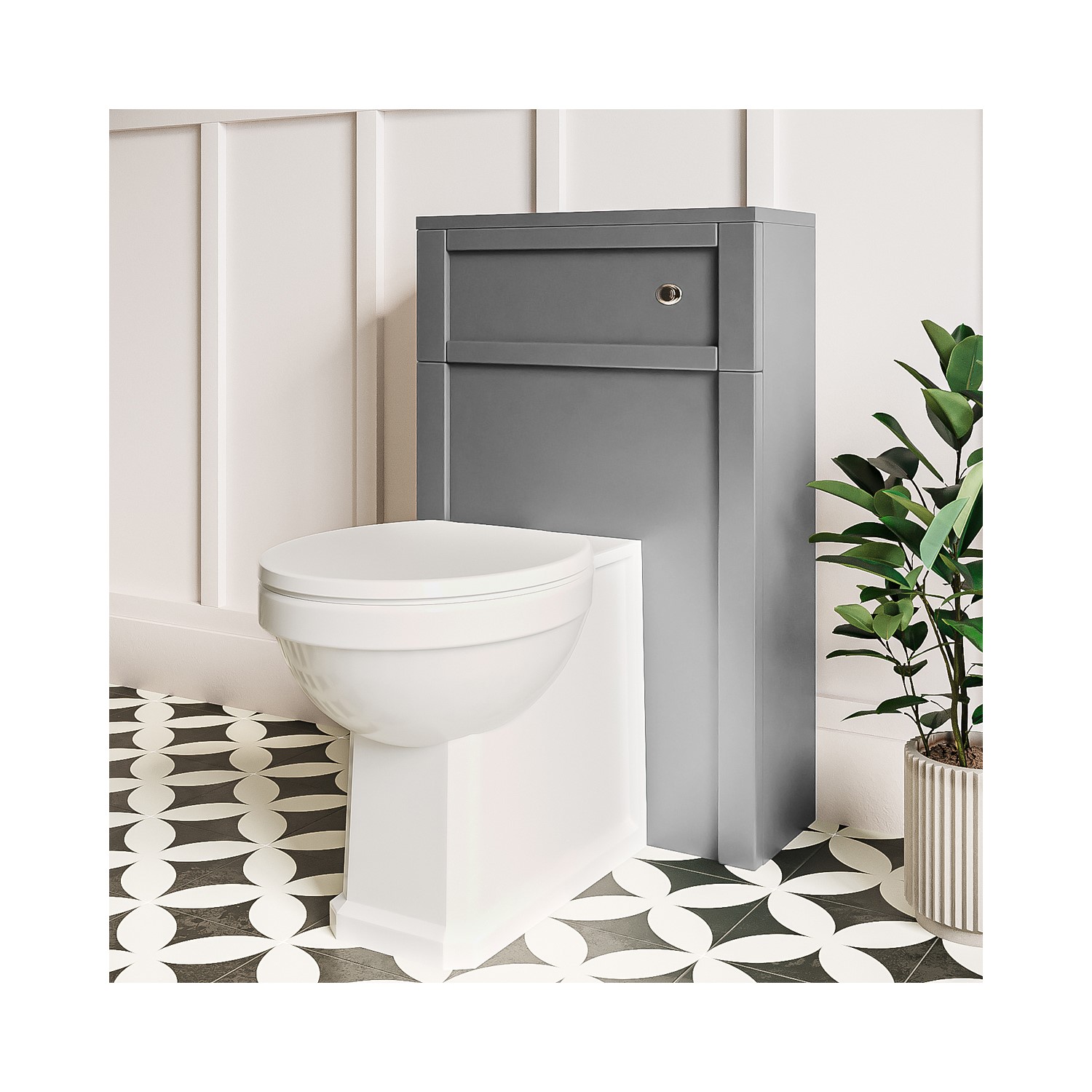500mm Grey Back to Wall Toilet Unit Only - Avebury - Better Bathrooms