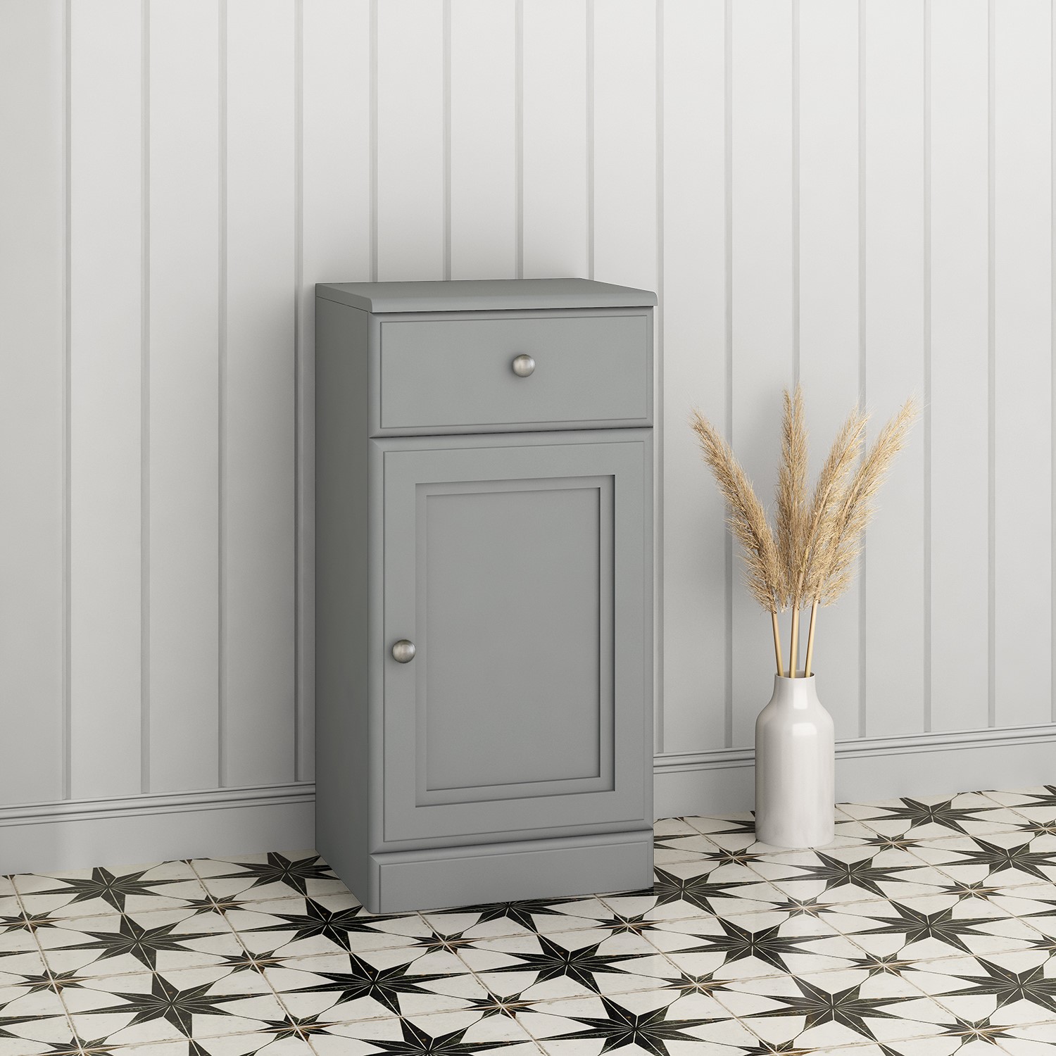 GRADE A2 - Light Grey Freestanding Storage Unit 400mm - Westbury ...