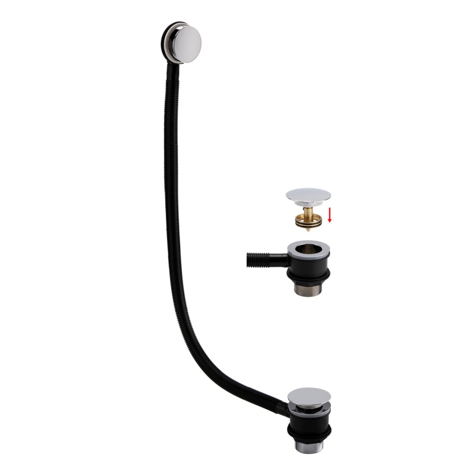 Push Button Bath Waste & Overflow - Chrome - Better Bathrooms