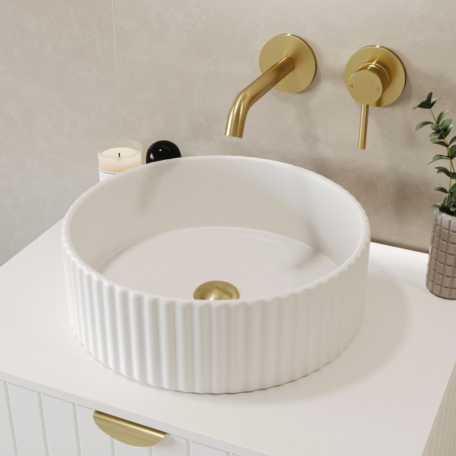 Round Countertop Basin Fluted 360mm - Oregon - Better Bathrooms