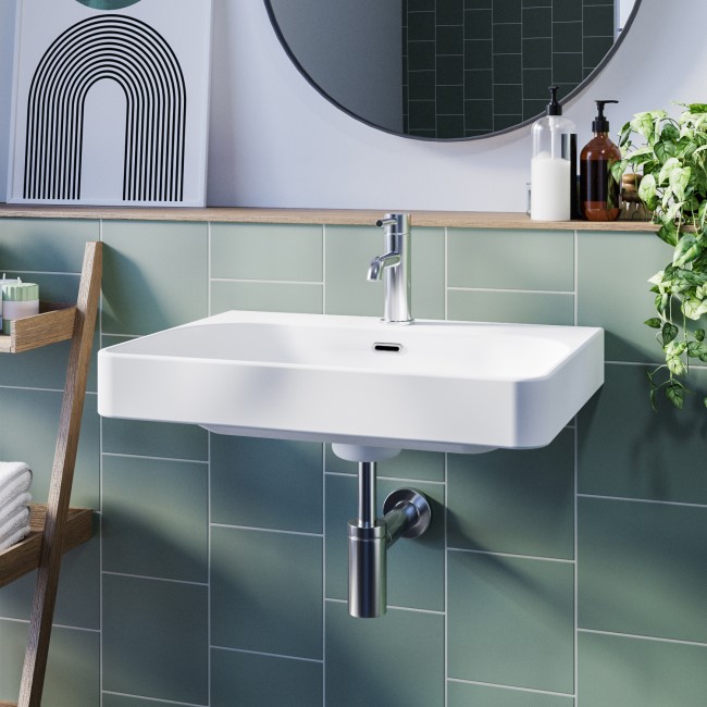 Square Wall Hung Basin 600mm - Andros - Better Bathrooms