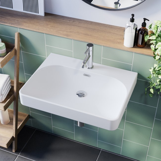 Square Wall Hung Basin 600mm - Andros - Better Bathrooms