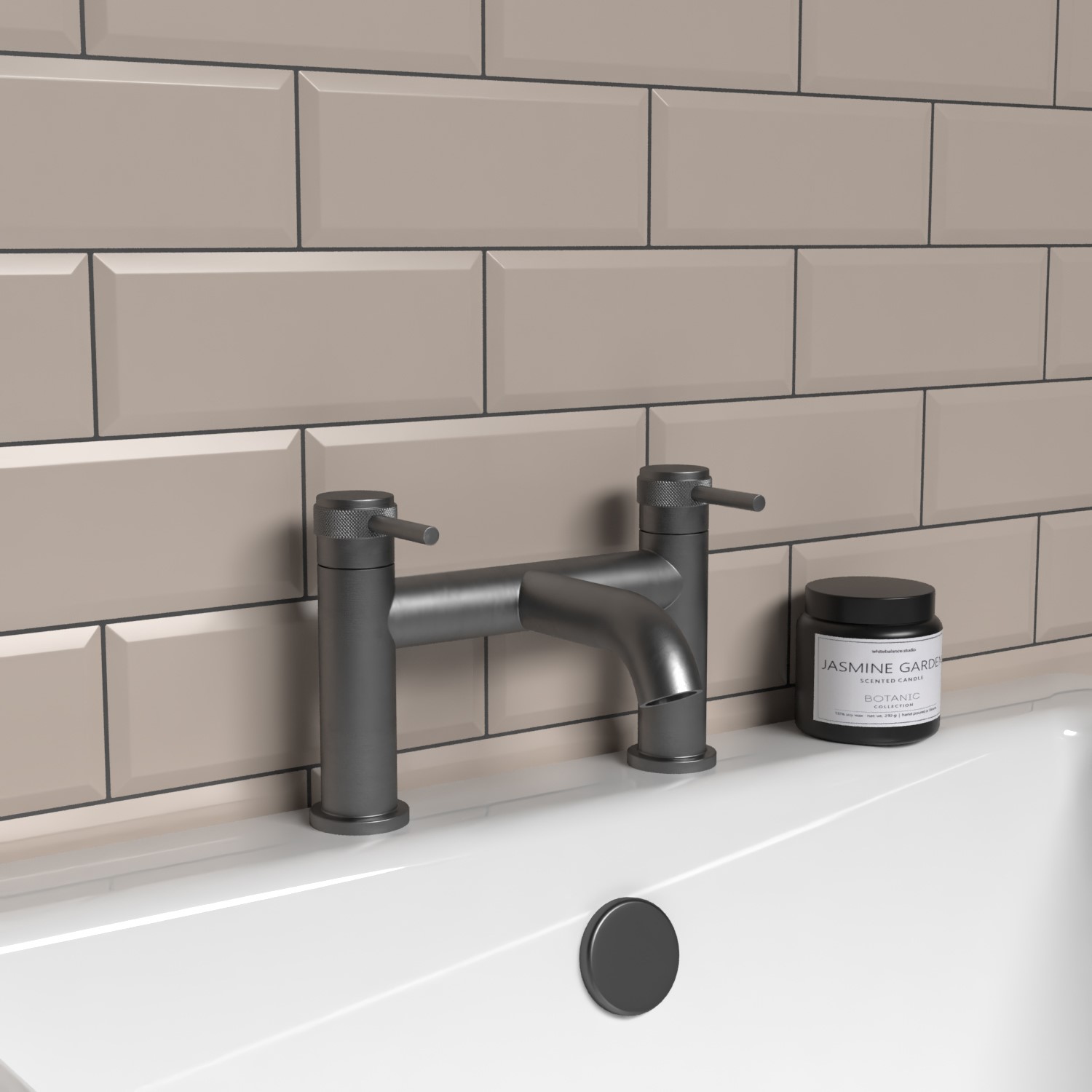 GRADE A1 - Gunmetal Bath Mixer Tap - Axel - Better Bathrooms