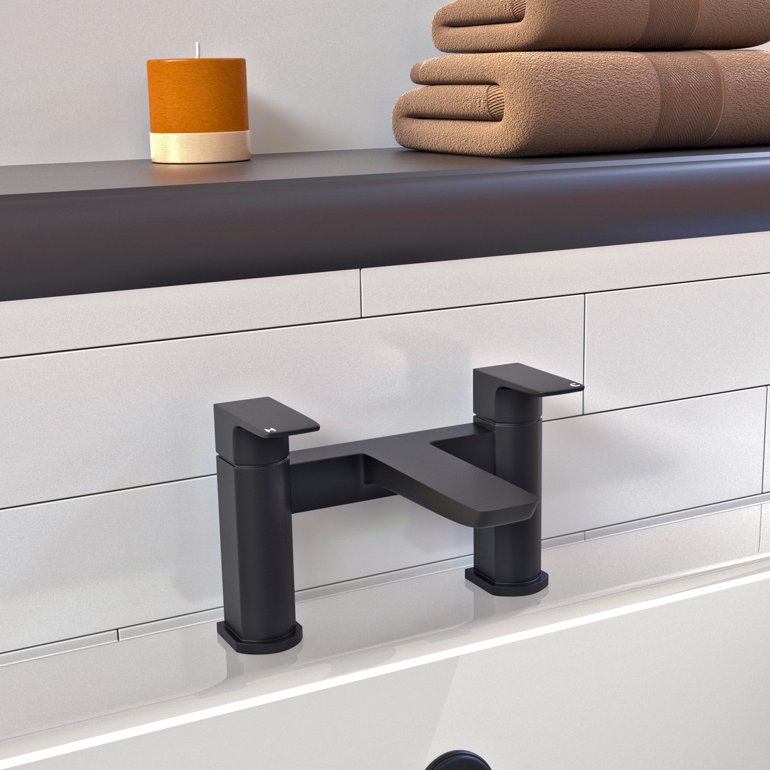 Black Bath Mixer Tap - Zana - Better Bathrooms