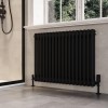 Black Horizontal 2 Column Traditional Radiator 600 x 830mm - Nambi ...