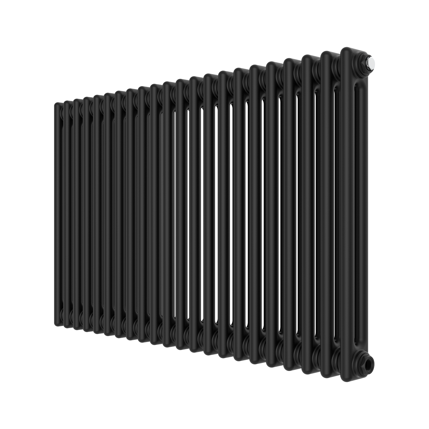 GRADE A1 - Black Horizontal 2 Column Traditional Radiator 600 x 1010mm ...