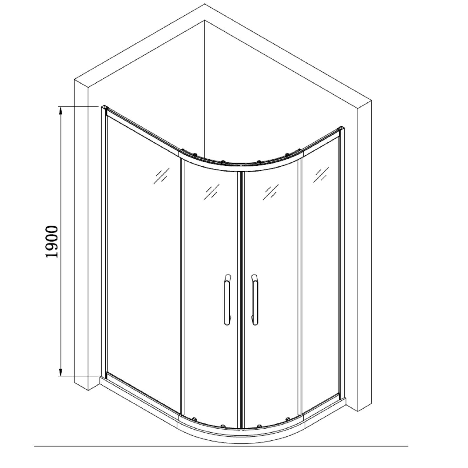 1000x900mm Offset Quadrant Shower Enclosure Carina Better Bathrooms