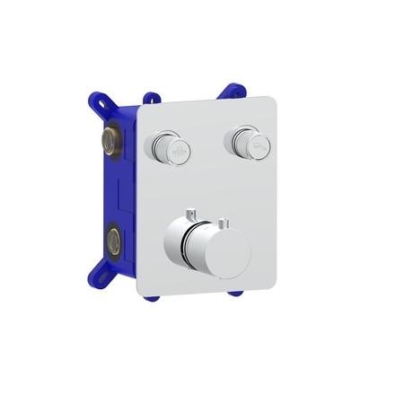 GRADE A2 - Chrome 2 Outlet Concealed Thermostatic Shower Valve with 2 ...