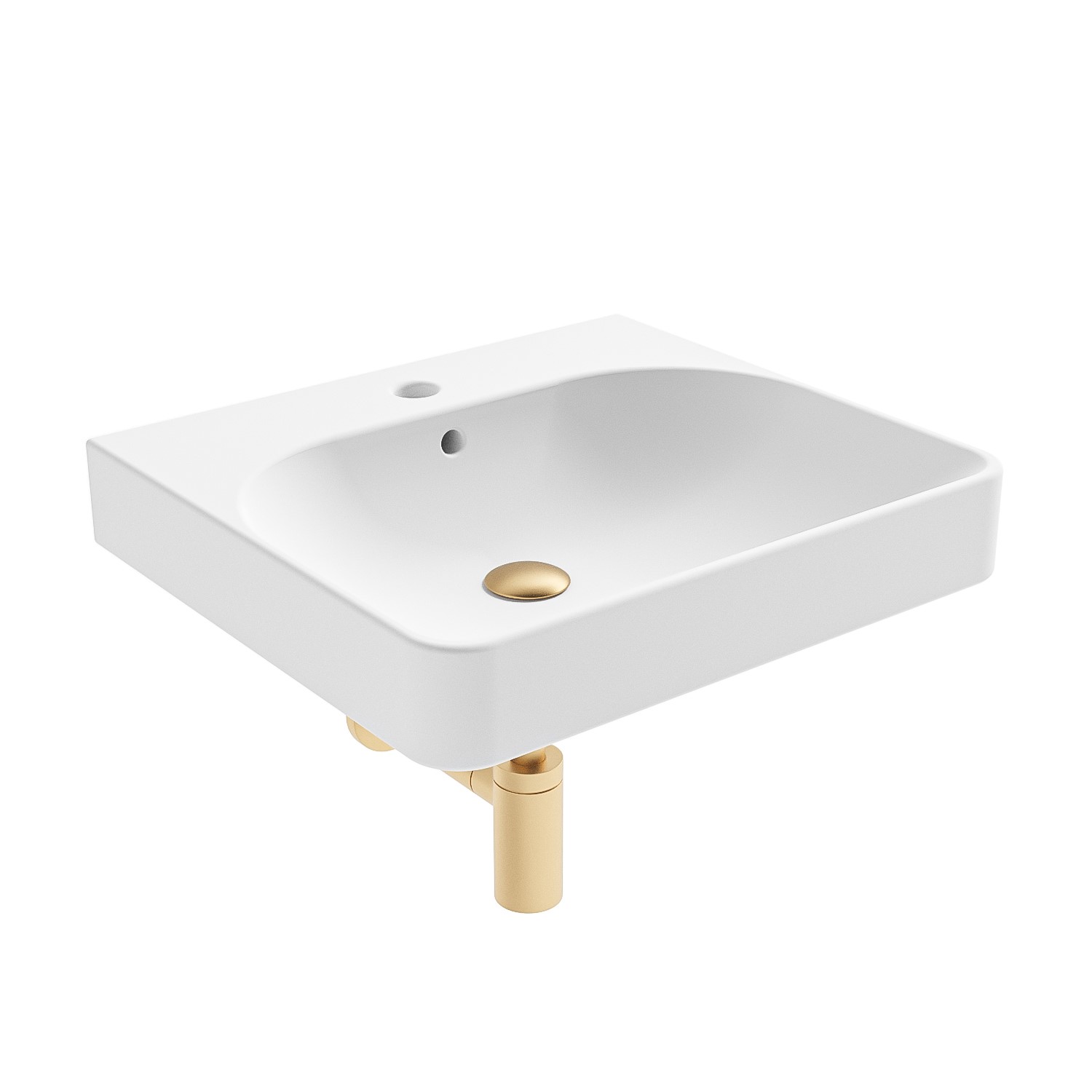 GRADE A1 - Square Wall Hung Basin 500mm - Andros - Better Bathrooms
