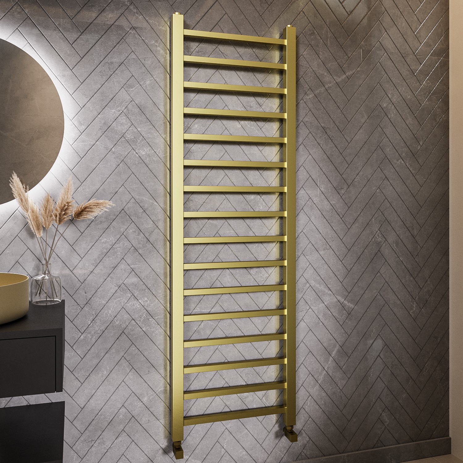 GRADE A2 - Brass Towel Radiator 1600 x 500mm - Sonoran - Better Bathrooms