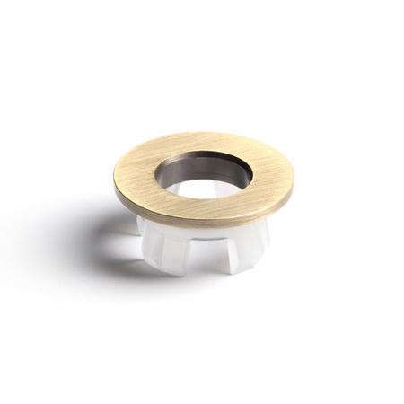 Brushed Brass Round Basin Overflow Cover - Ashford - Better Bathrooms