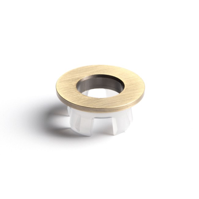 Brushed Brass Round Basin Overflow Cover - Ashford - Better Bathrooms