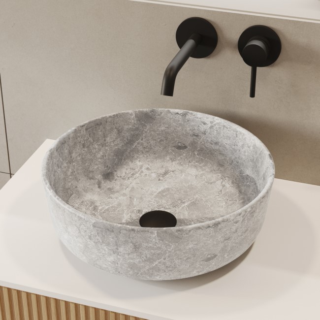 Stone Effect Round Countertop Basin 415mm - Torres - Better Bathrooms