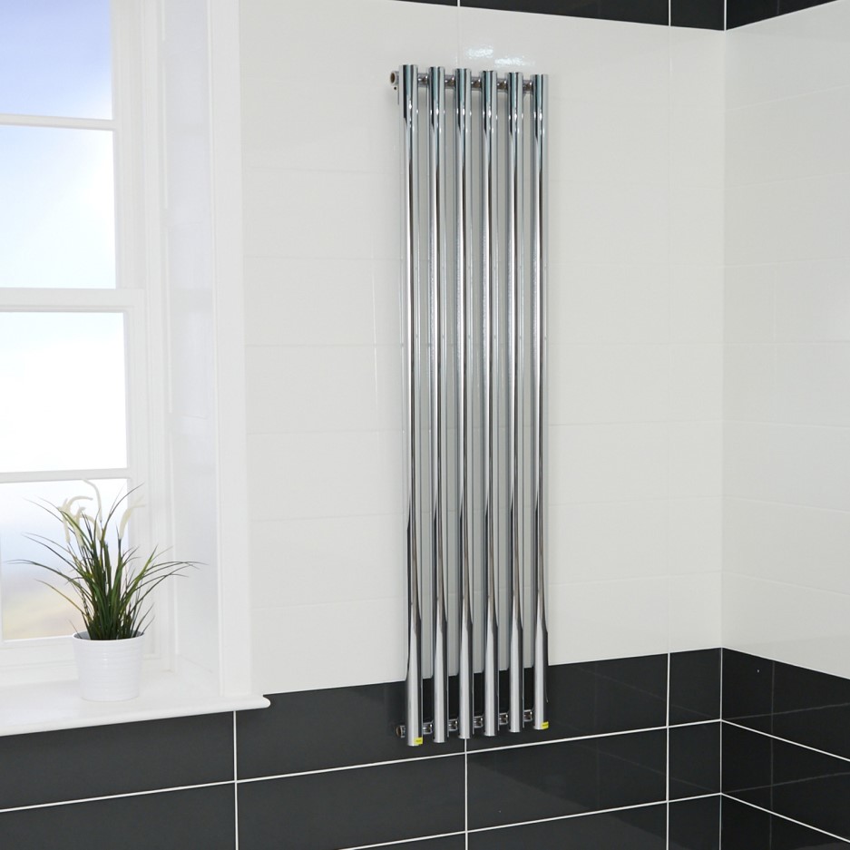 Langham Single Round Panel Chrome Vertical Radiator - 1600 x 395mm ...