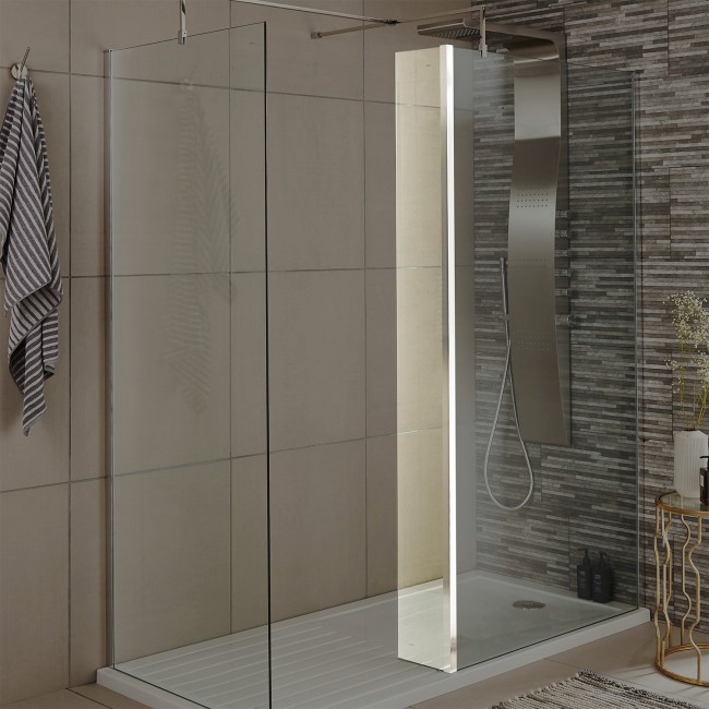 Aqualine 8mm Return Shower Screen - H1850 x W250mm - Better Bathrooms