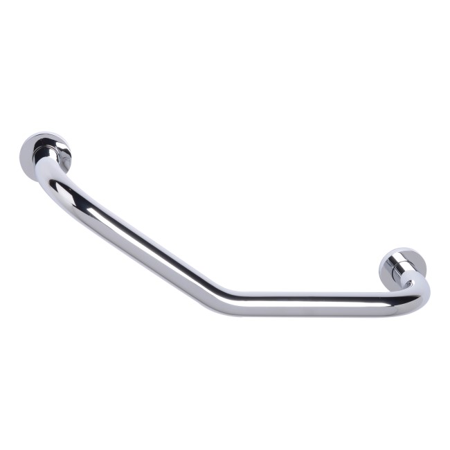 Solid Brass Chrome Angled Grab Rail 435mm - Better Bathrooms