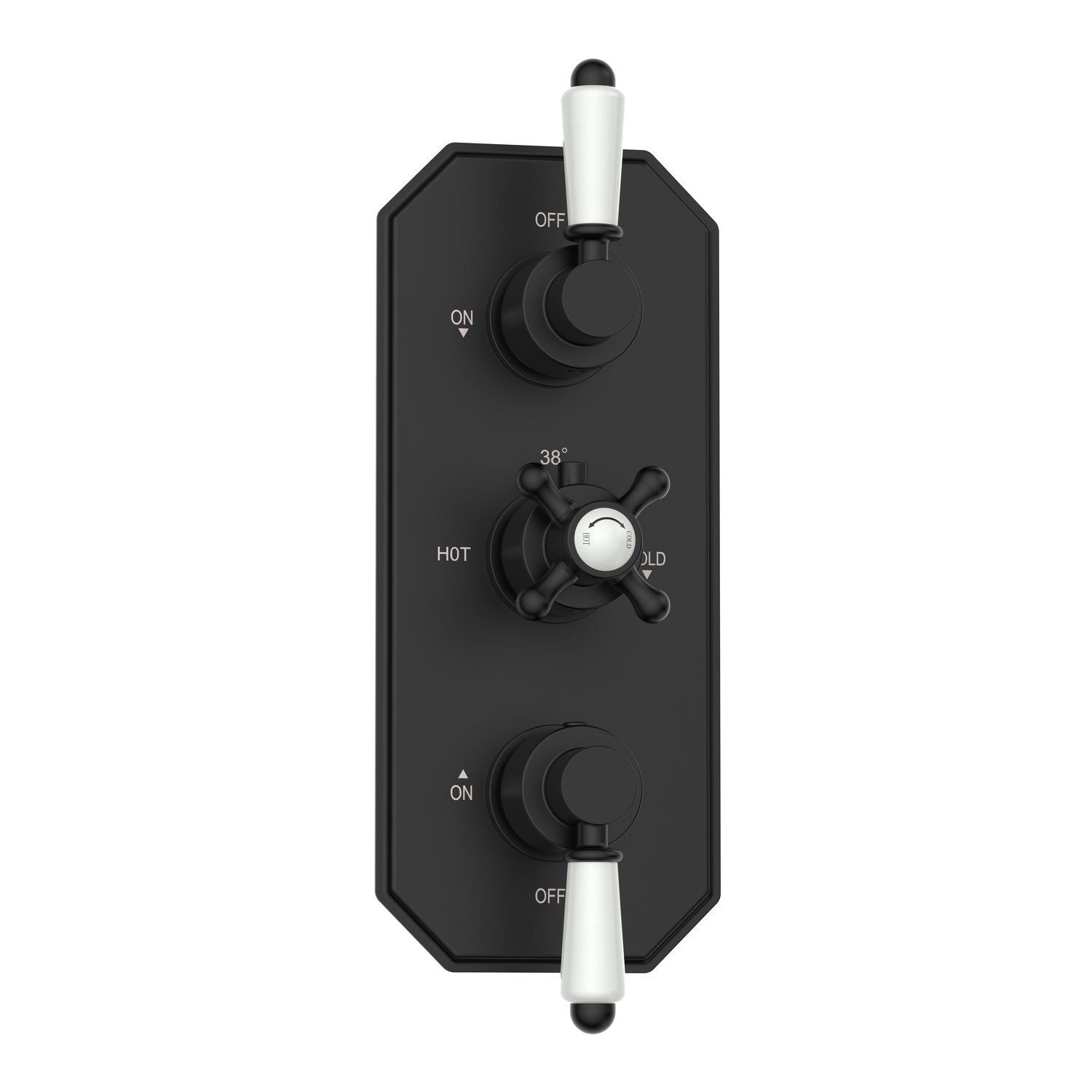 Black Traditional 2 Outlet Concealed Thermostatic Concealed Shower ...