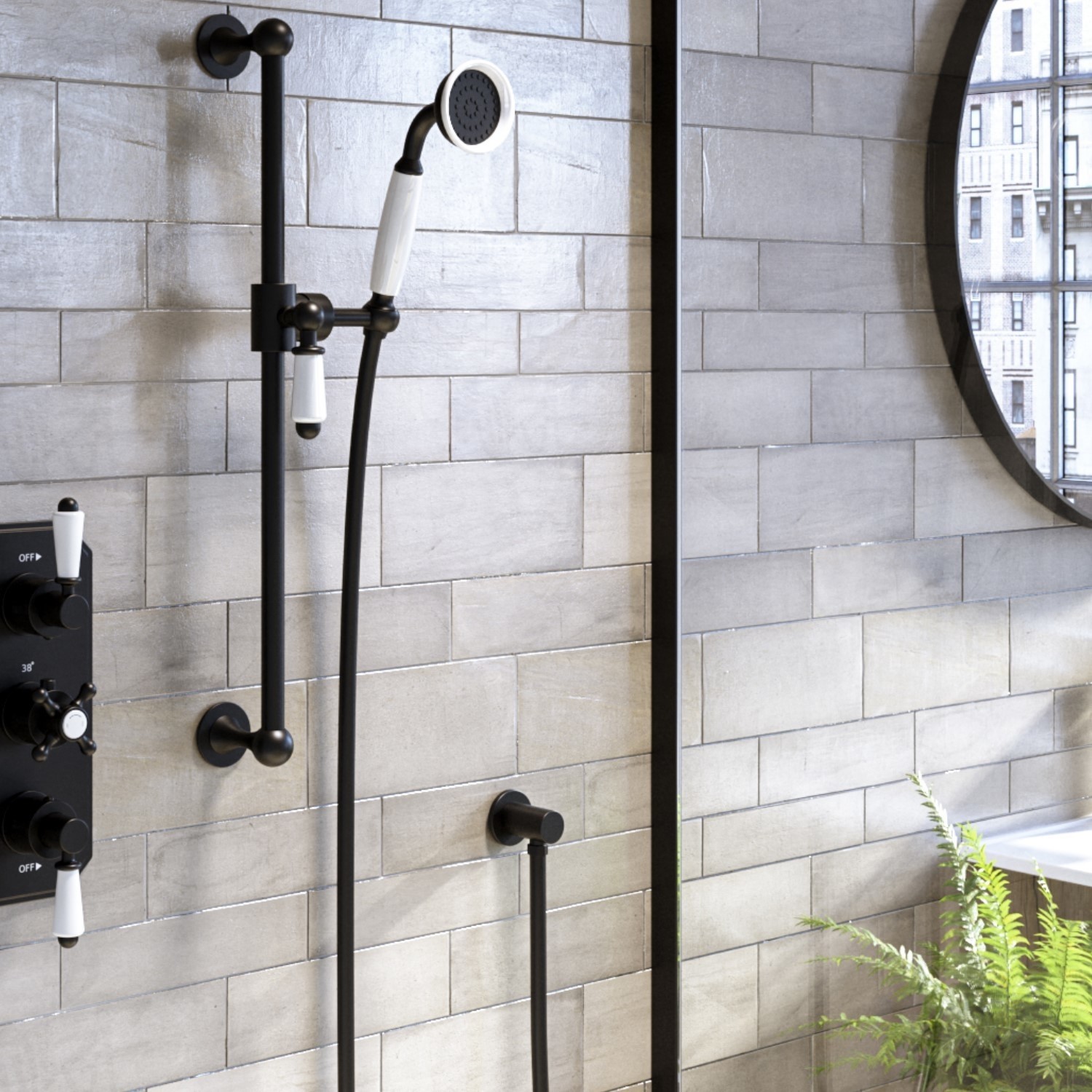 Matt Black Traditional Slide Rail Kit - Cambridge - Better Bathrooms