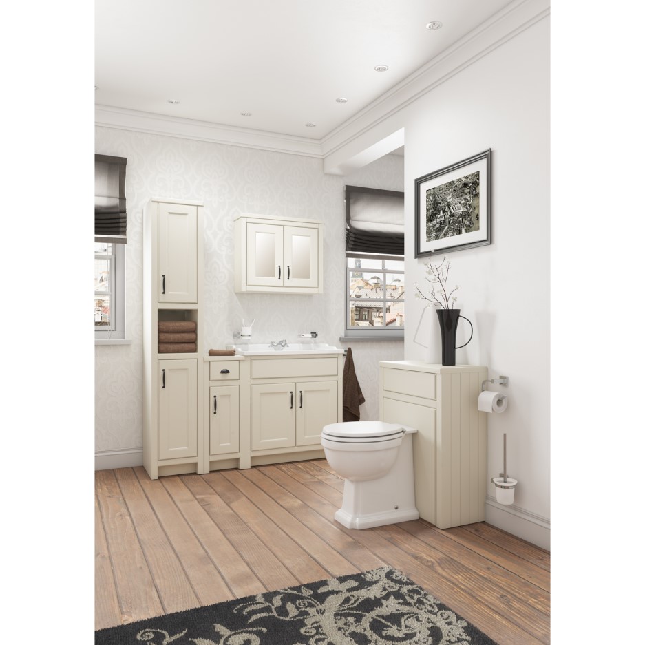 White Traditional Bathroom Free Standing Vanity Unit & Basin - W615mm ...