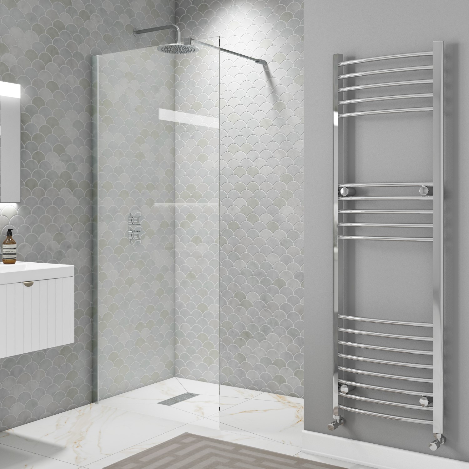 1200mm Frameless Wet Room Shower Screen Corvus Better Bathrooms