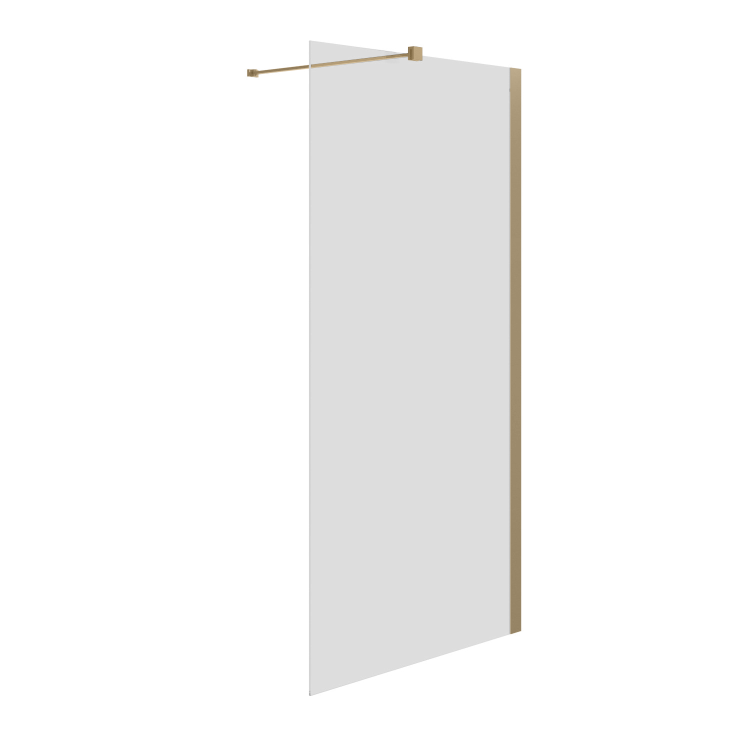 1200mm Brushed Brass Shower Screen for Wetroom & Walk In Shower ...