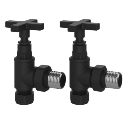 ALMOST PERFECT - Angled Decorative Cross Traditional Valves- Matt Black ...