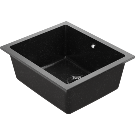 Single Bowl Black Inset Granite Composite Kitchen Sink with Waste Kit ...