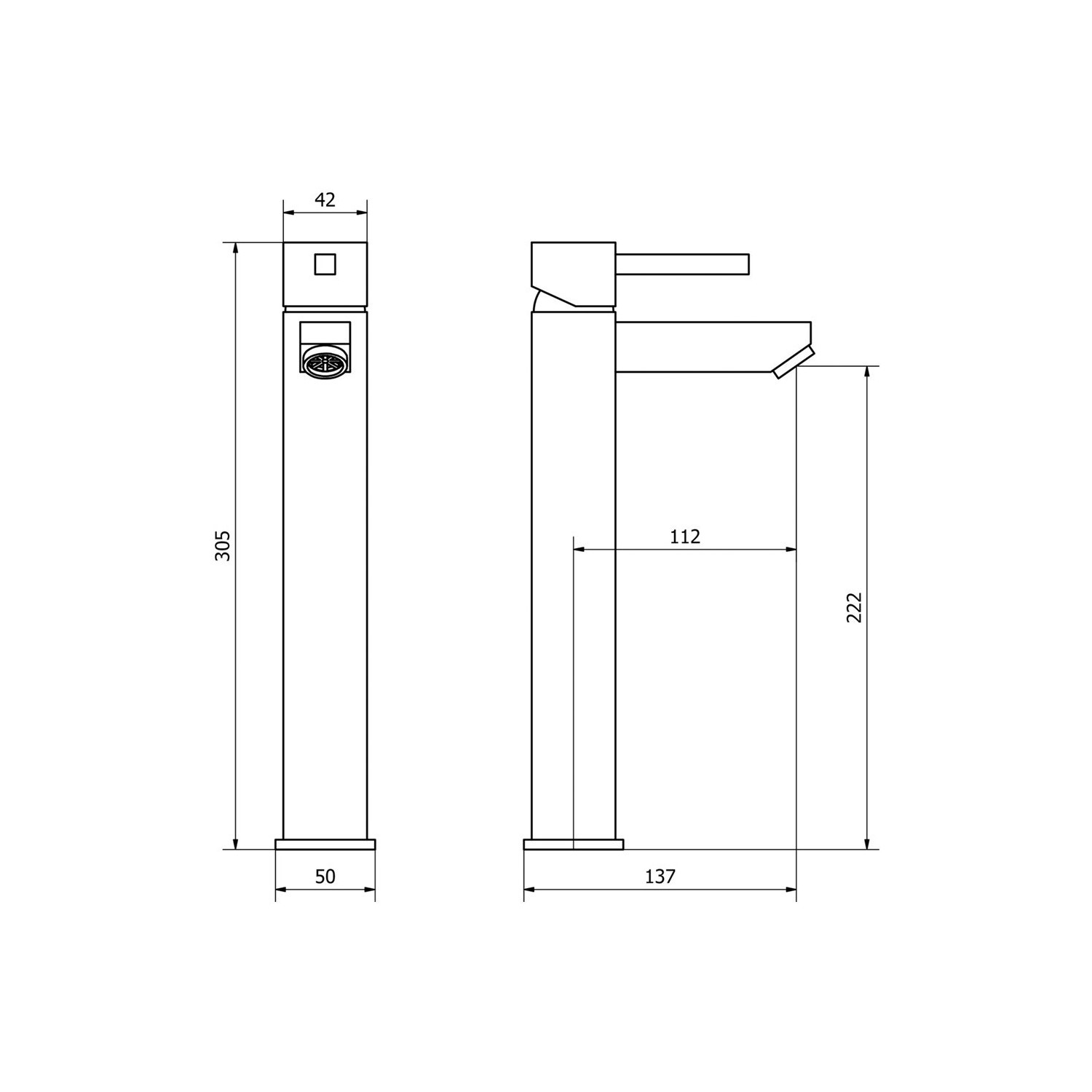 Piazza Freestanding High Rise Basin Tap - Better Bathrooms