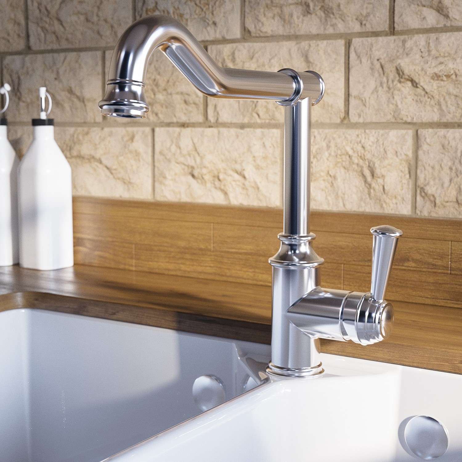 Evelyn Traditional French Single Lever Monobloc Mixer Kitchen Tap ...