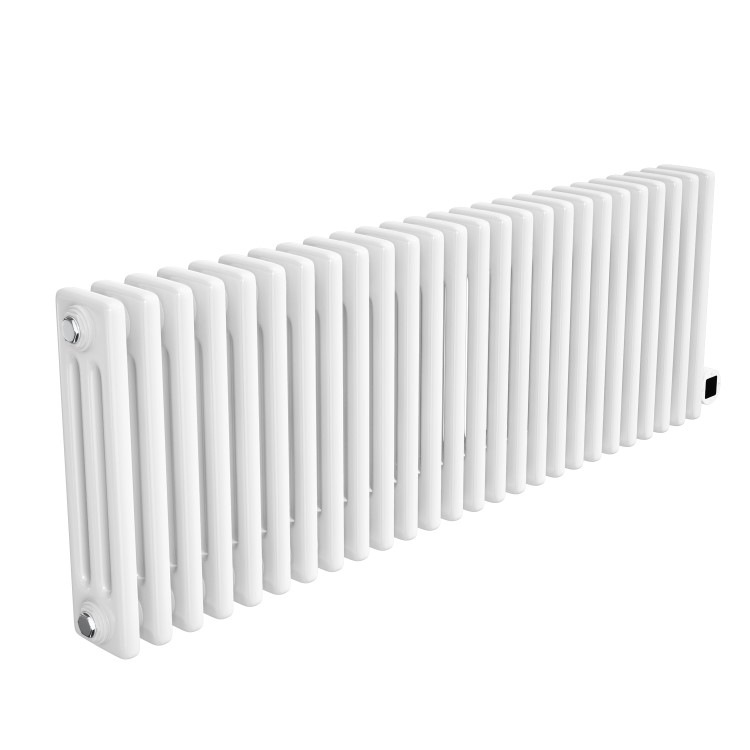 White Electric Horizontal Column Radiator 1.2kW with Wi-Fi Thermostat ...