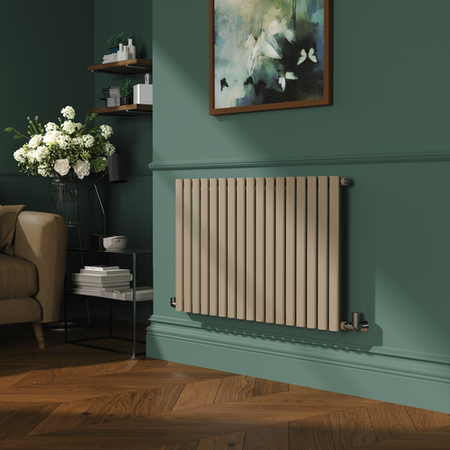 Sorrento Beige grey Horizontal Oval Designer Radiator 600x1003mm Single ...