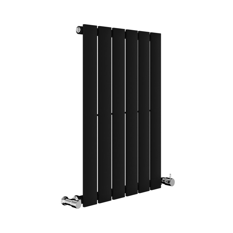 Riace Midnight Black Horizontal Flat Designer Radiator 600x408mm Single ...