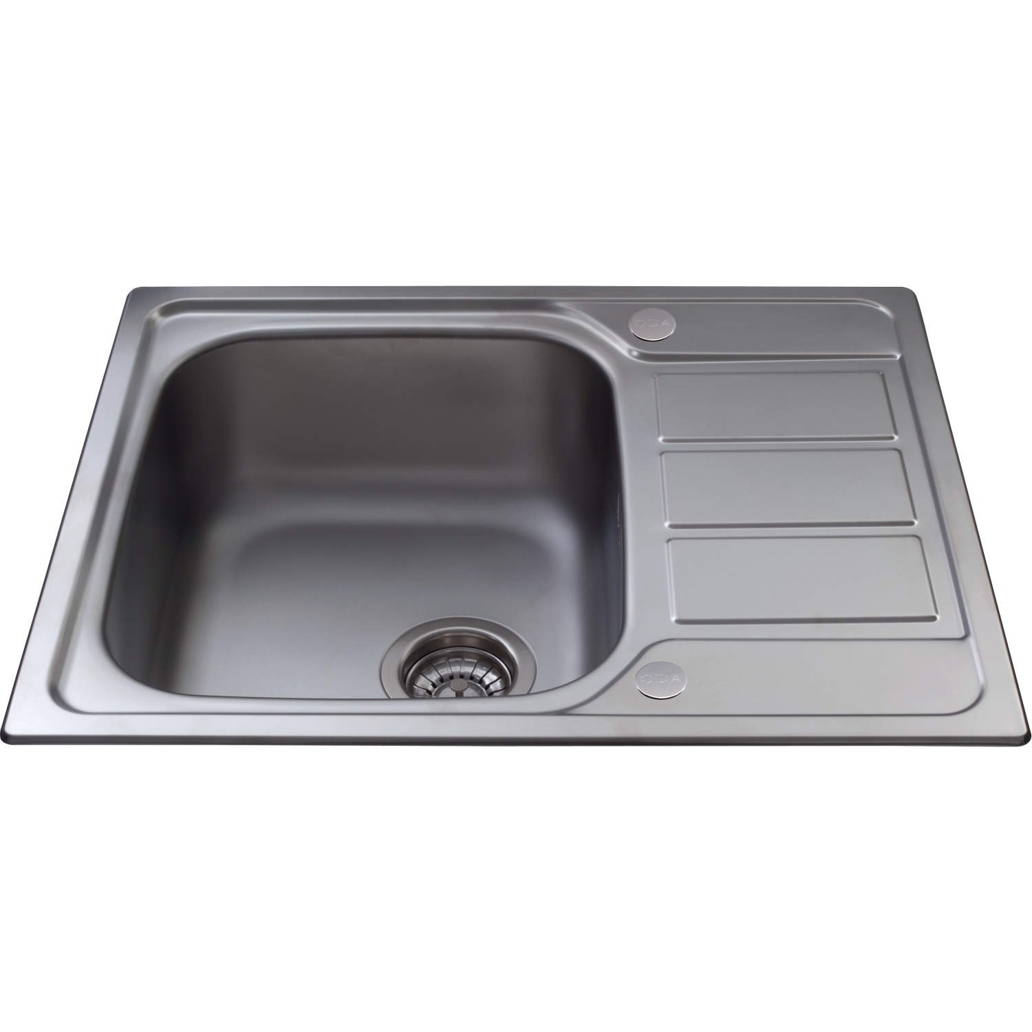 Single Bowl Inset Chrome Stainless Steel Kitchen Sink with Reversible ...