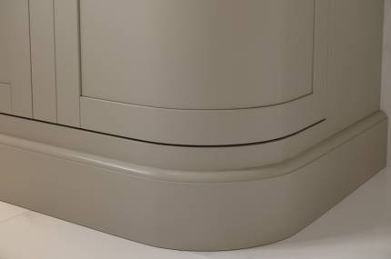 900mm Beige Left Hand Curved Corner Freestanding Vanity Unit with Basin ...
