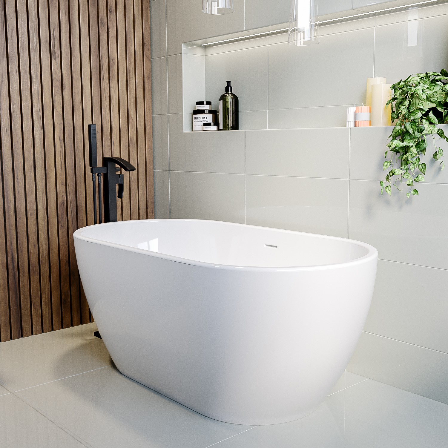 Freestanding Double Ended Bath 1400 x 750mm - Lisbon - Better Bathrooms