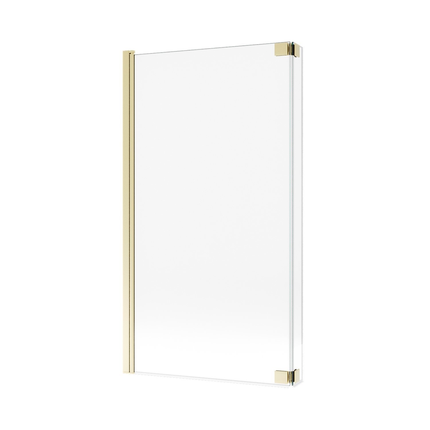 Maia Brushed Brass L Shape Bath Screen 1450mm 6mm - Better Bathrooms