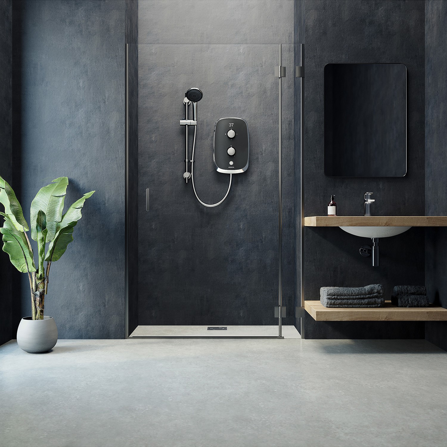 Aqualisa eMOTION 9.5kW Grey Electric Shower - Better Bathrooms