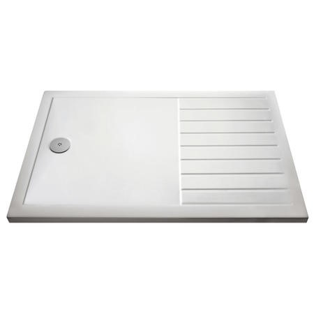 1400x800mm Walk-In Rectangular Shower Tray with Drying Area - White ...