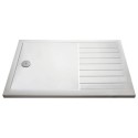 1700x800mm White Stone Resin Rectangular Walk In Shower Tray with ...